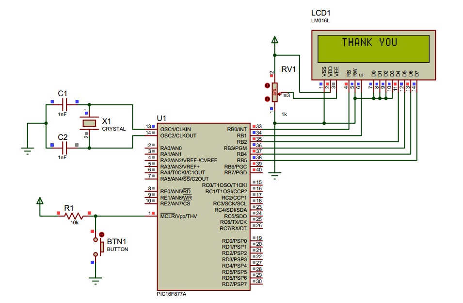 LCD interfacing with PIC16F877A.